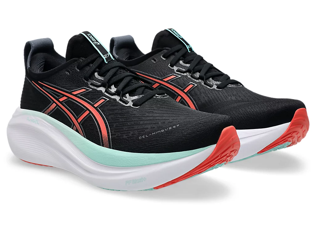 Men's Asics Gel-Nimbus 27 :Black | Coral Reef – iRUN Singapore
