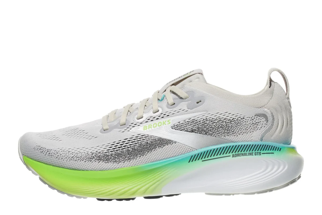 Men's Brooks Adrenaline GTS 25 Running Shoes :Oyster | Green Gecko ...