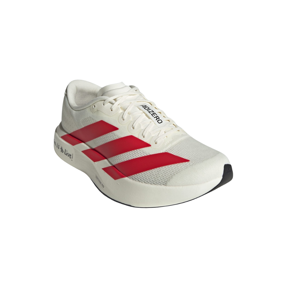 Men's Adidas Adizero Evo SL Running Shoe :Cloud White | Better Scarlet ...