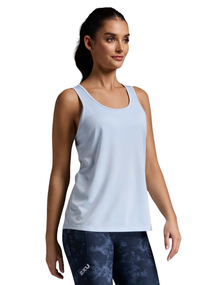 Women's 2XU Aero Running Singlet :Halogen | White – iRUN Singapore