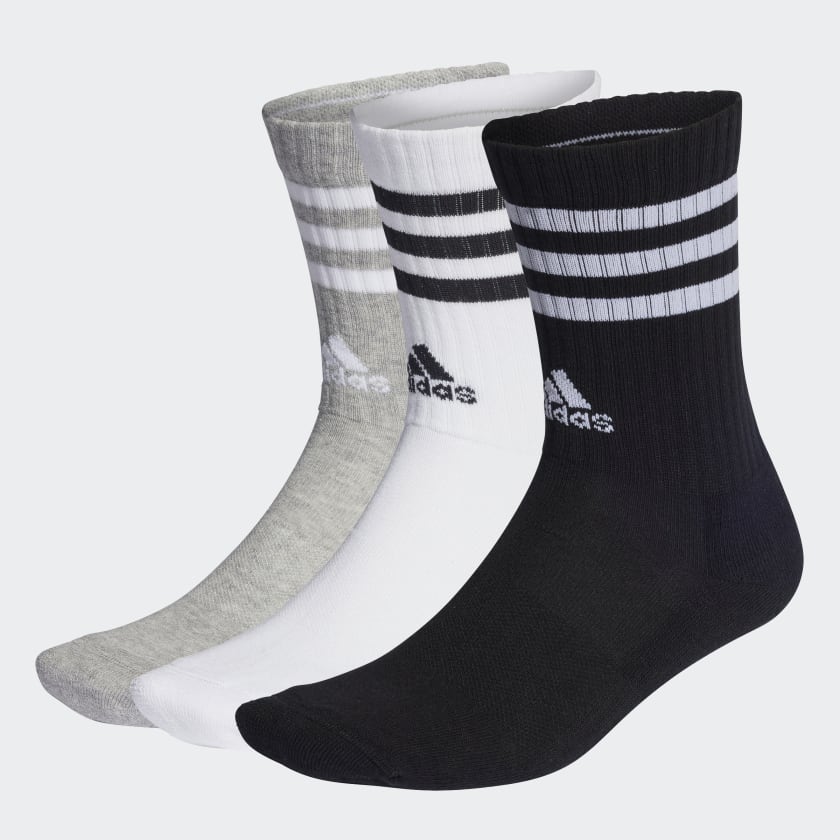 Adidas 3-Stripes Cushioned Crew Socks (3 Pairs) – iRUN Singapore