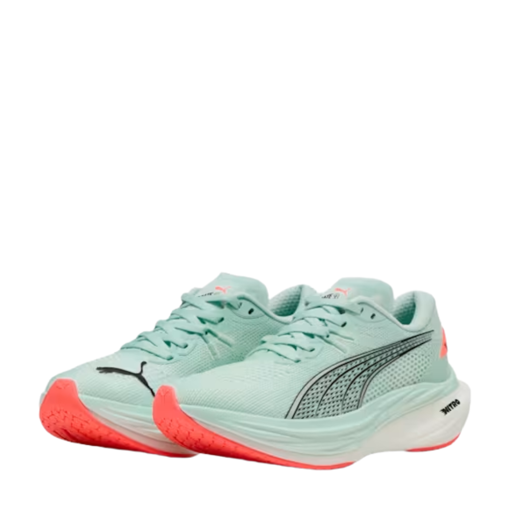 Women's Puma Deviate Nitro 3 Running Shoes :Peaceful Blue | Glowing Red ...