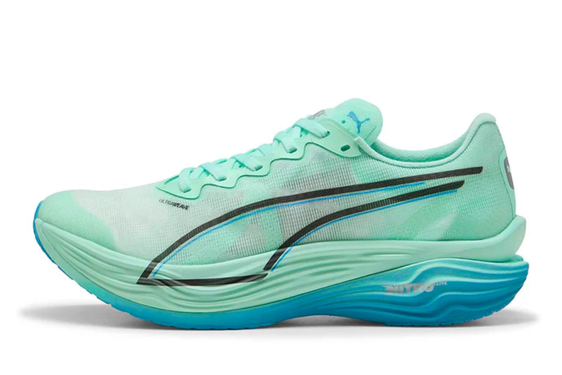 Men's Puma Deviate Nitro Elite 3 Running Shoes :Mint Melt | Speed Blue ...