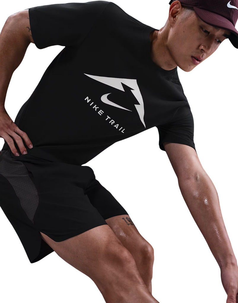 Men's Nike Dri-FIT Trail Running T-Shirt :Black | Summit White – iRUN ...