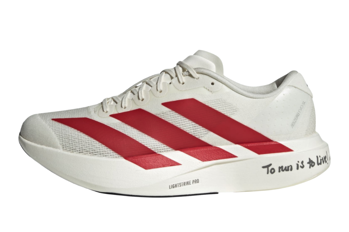 Men's Adidas Adizero Evo SL Running Shoe :Cloud White | Better Scarlet ...