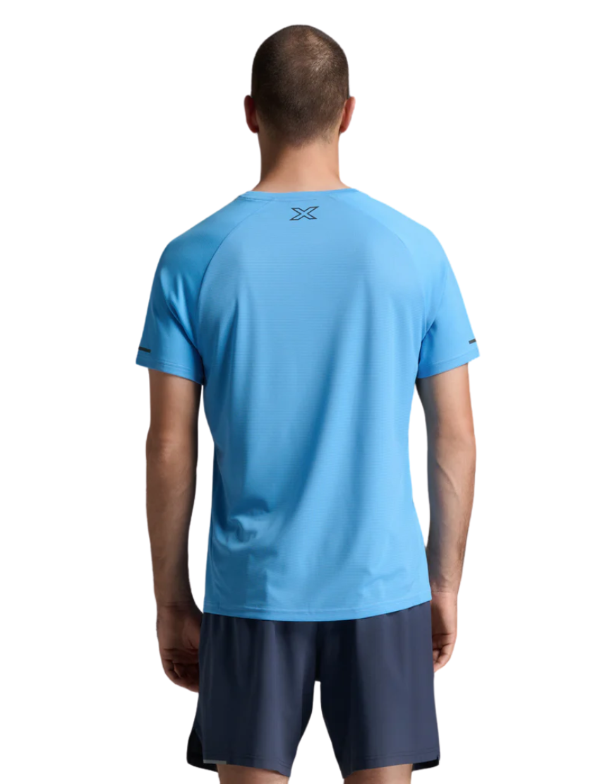 Men's 2XU Aero Running Tee :Azure | Black Reflective – iRUN Singapore