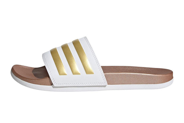 Adidas Adilette Comfort Women's Slides :Cloud White | Matte Gold – iRUN ...