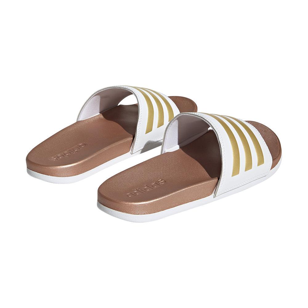 Adidas Adilette Comfort Women's Slides :Cloud White | Matte Gold – iRUN ...