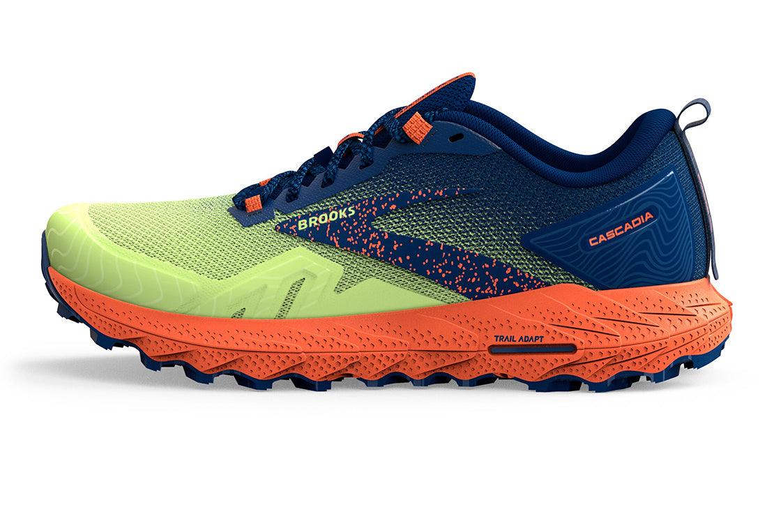Men's Brooks Cascadia 17 Trail Shoes :Sharp Green | Navy – iRUN Singapore