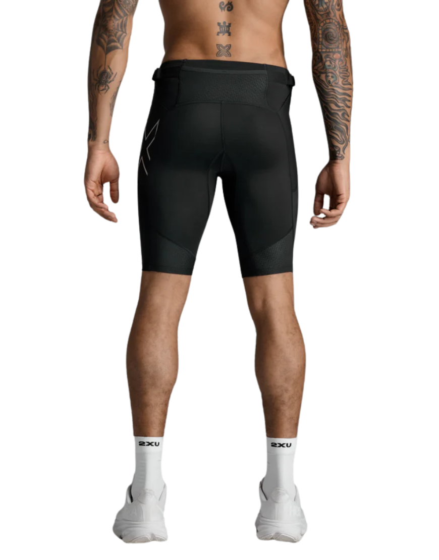 Men's 2XU Aero Mesh Compression Running Shorts :Black | Silver ...